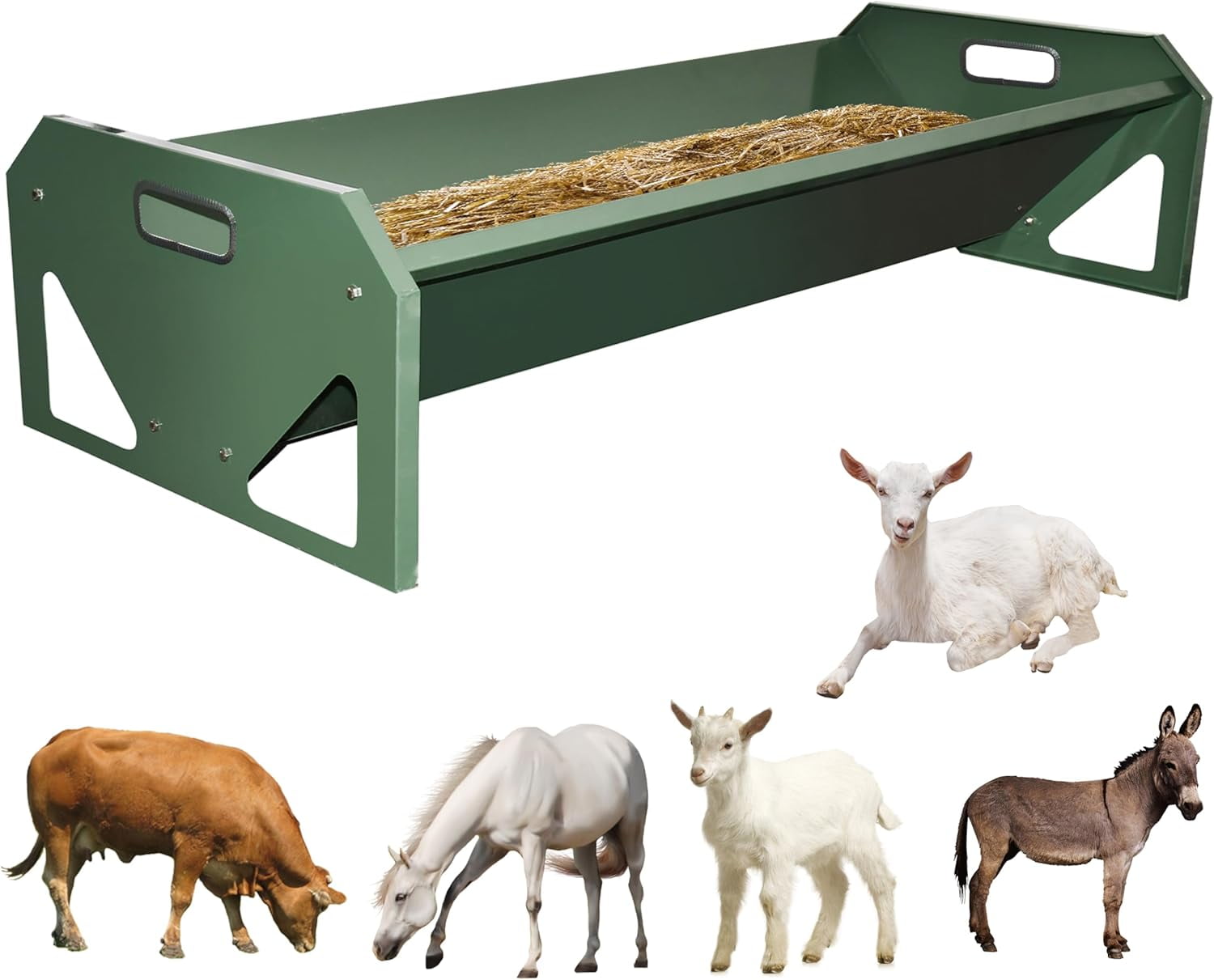 45 Inch Stainless Steel Feed Trough Heavy Duty Large Capacity Goat ...