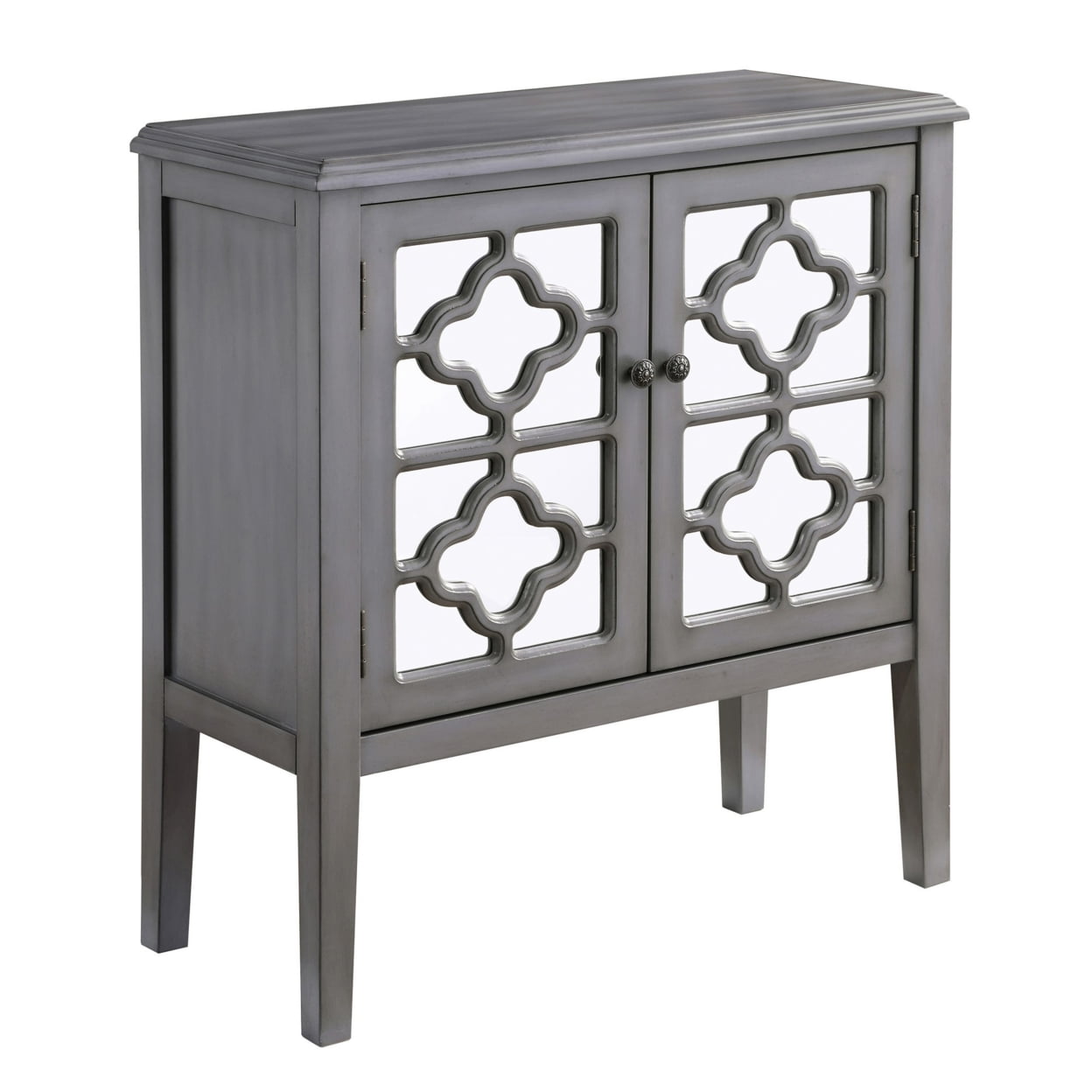 45 Inch Wood Accent Console Buffet Cabinet, Sorolla Mirror Doors, Gray ...