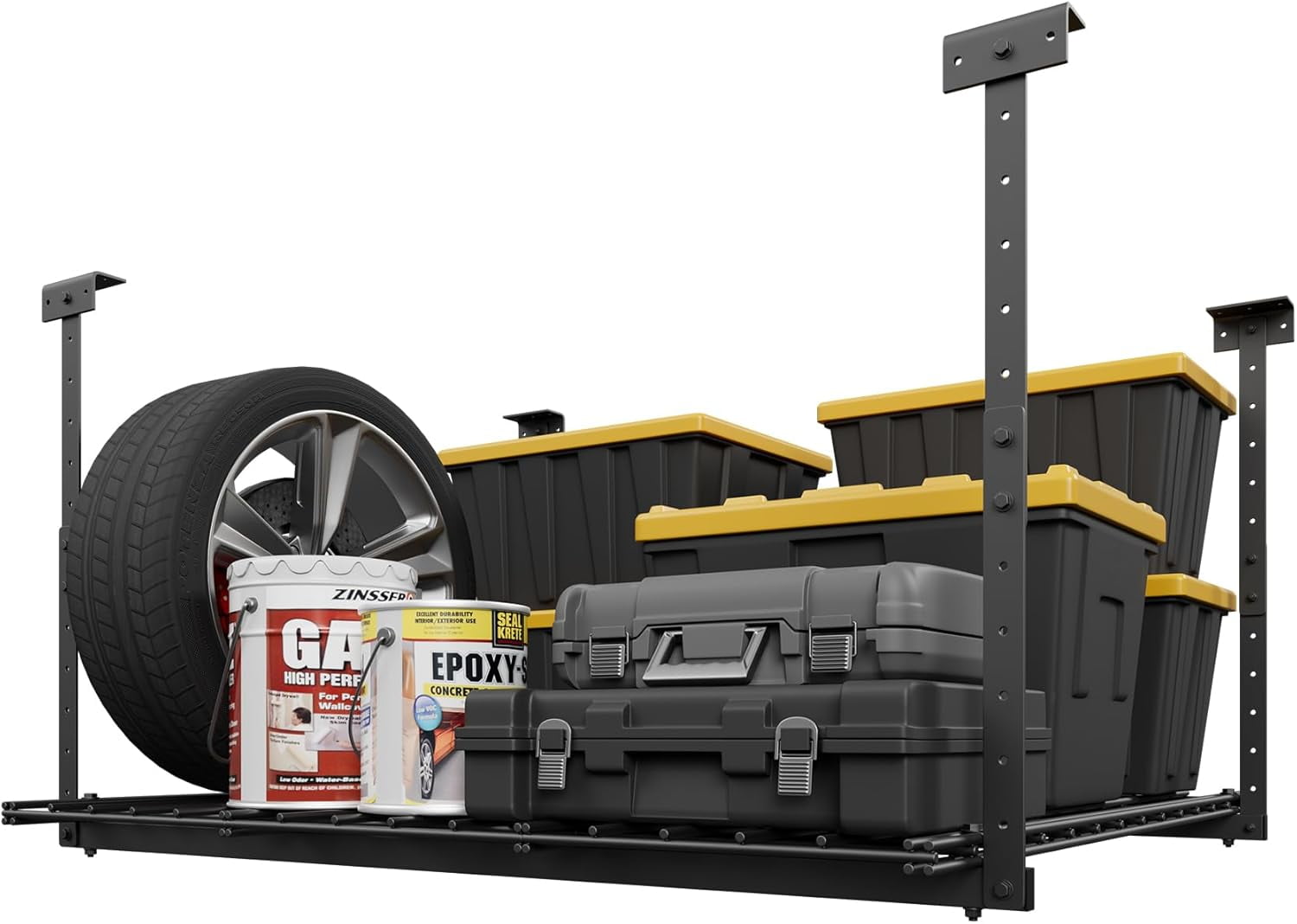 45-Inch x 45-Inch Overhead Garage Storage Rack, 17"-28" Height ...