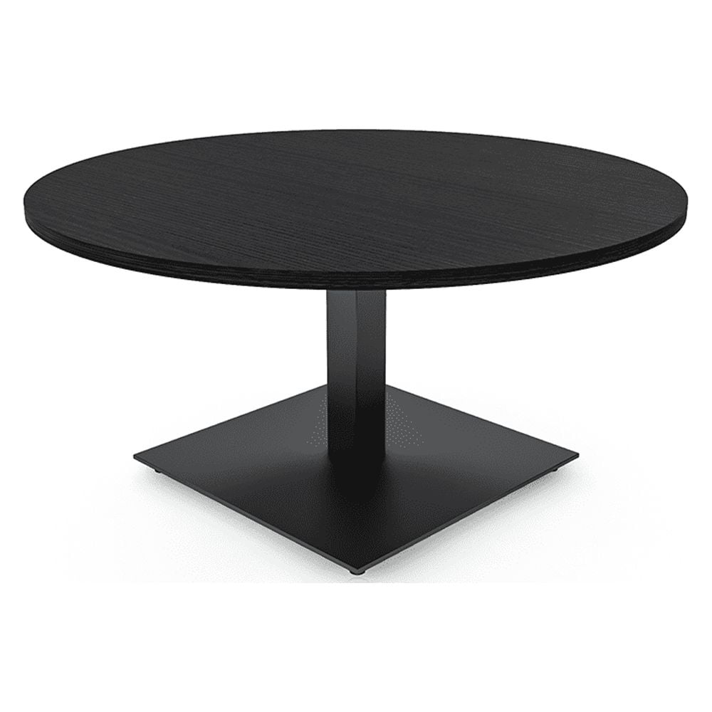 45" Large Round Coffee Table For Office Reception Square Metal Base ...