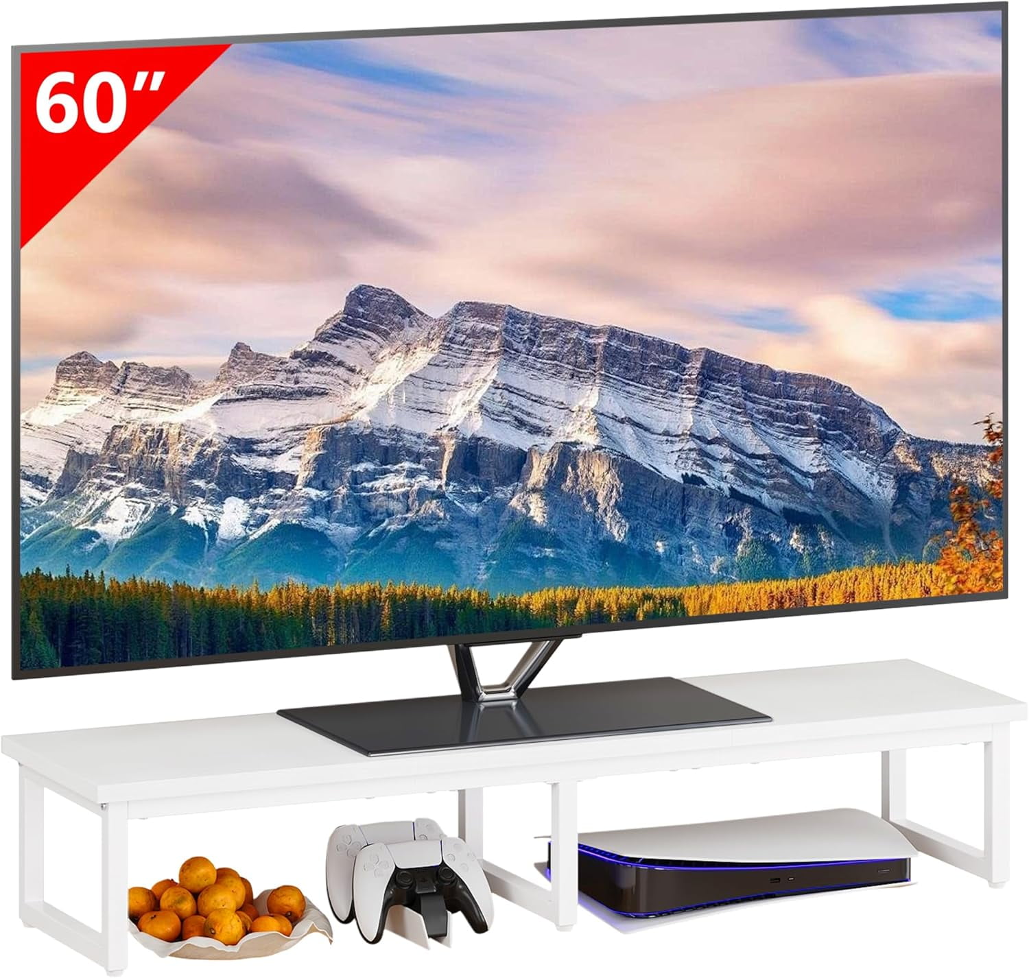 45" Large TV Riser for 32-60 inch TVs, Tabletop Stand with Steel Legs ...