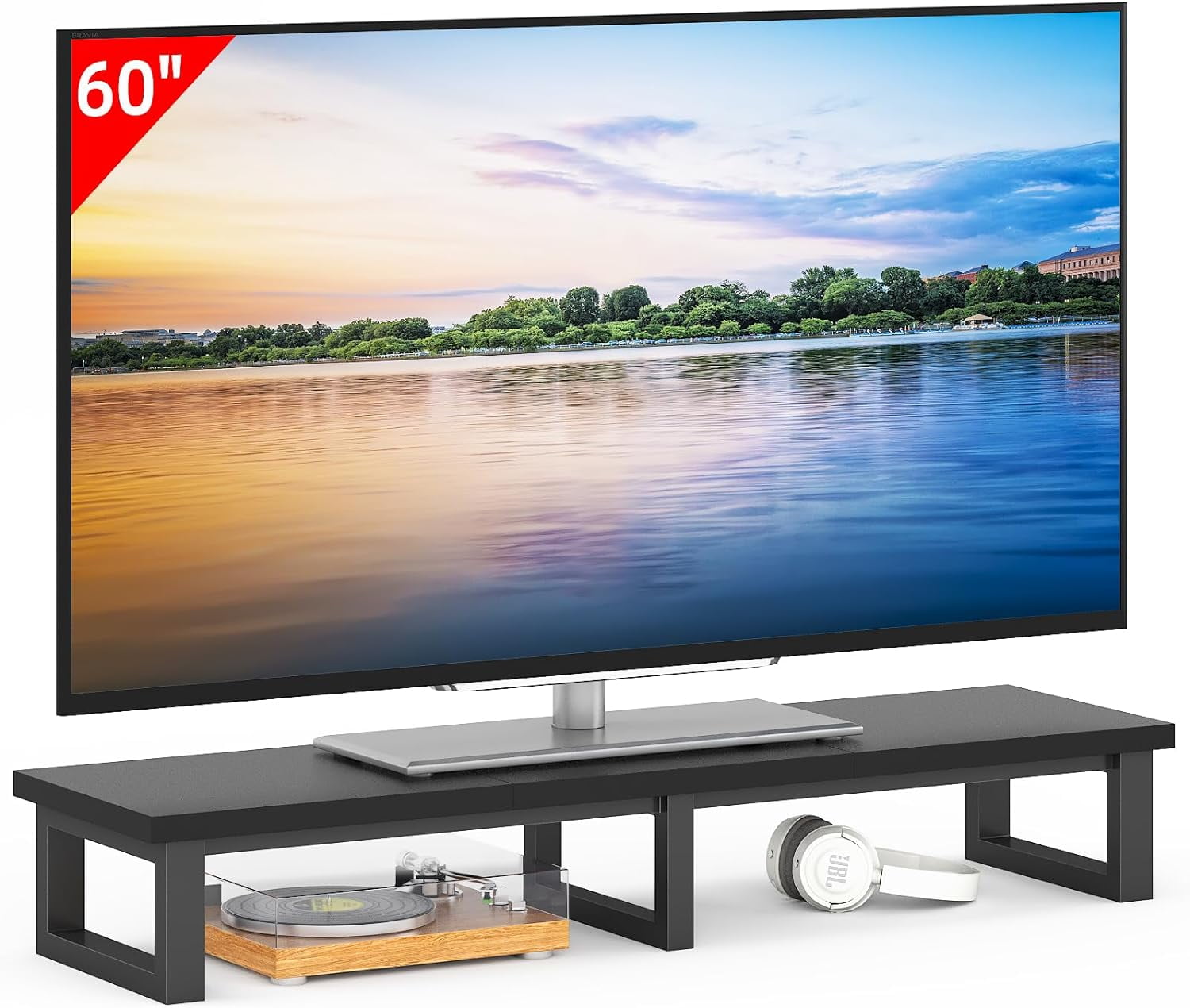 45" Large TV Riser for 32-60 inch TV, TV Riser Stand Shelf with Steel ...