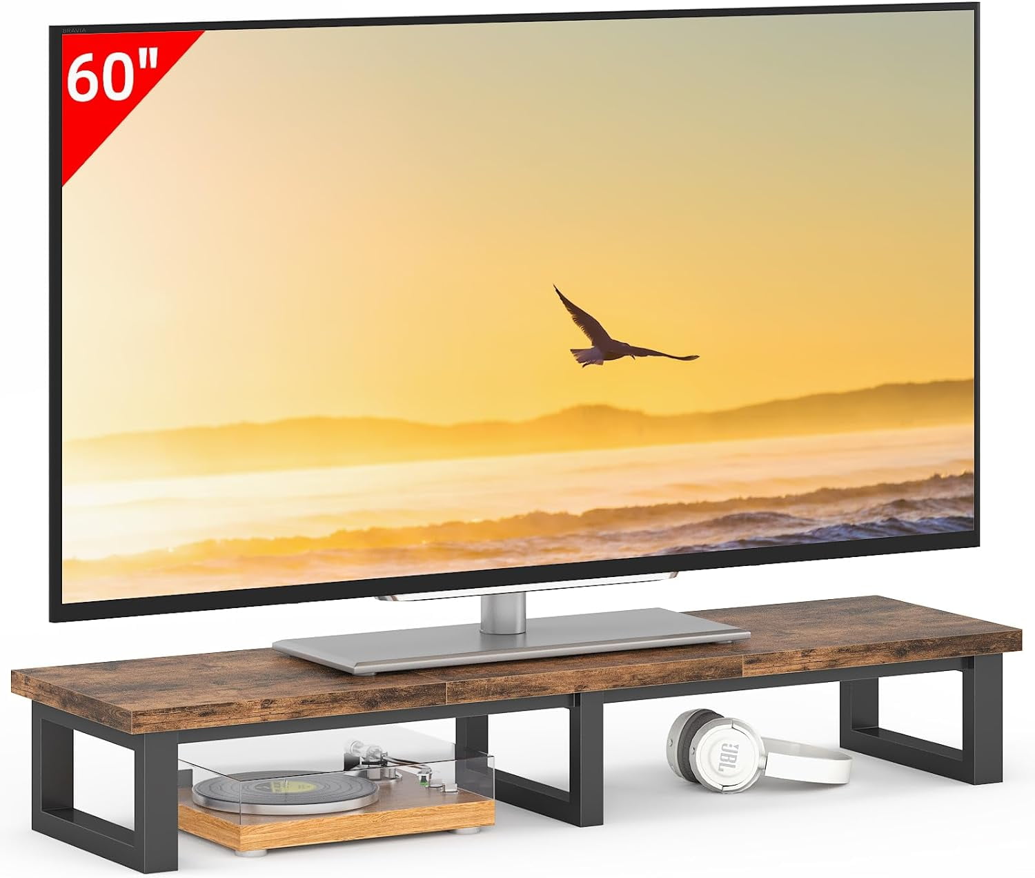 45" Large TV Riser for 32-60 inch TV, TV Riser Stand Shelf with Steel ...