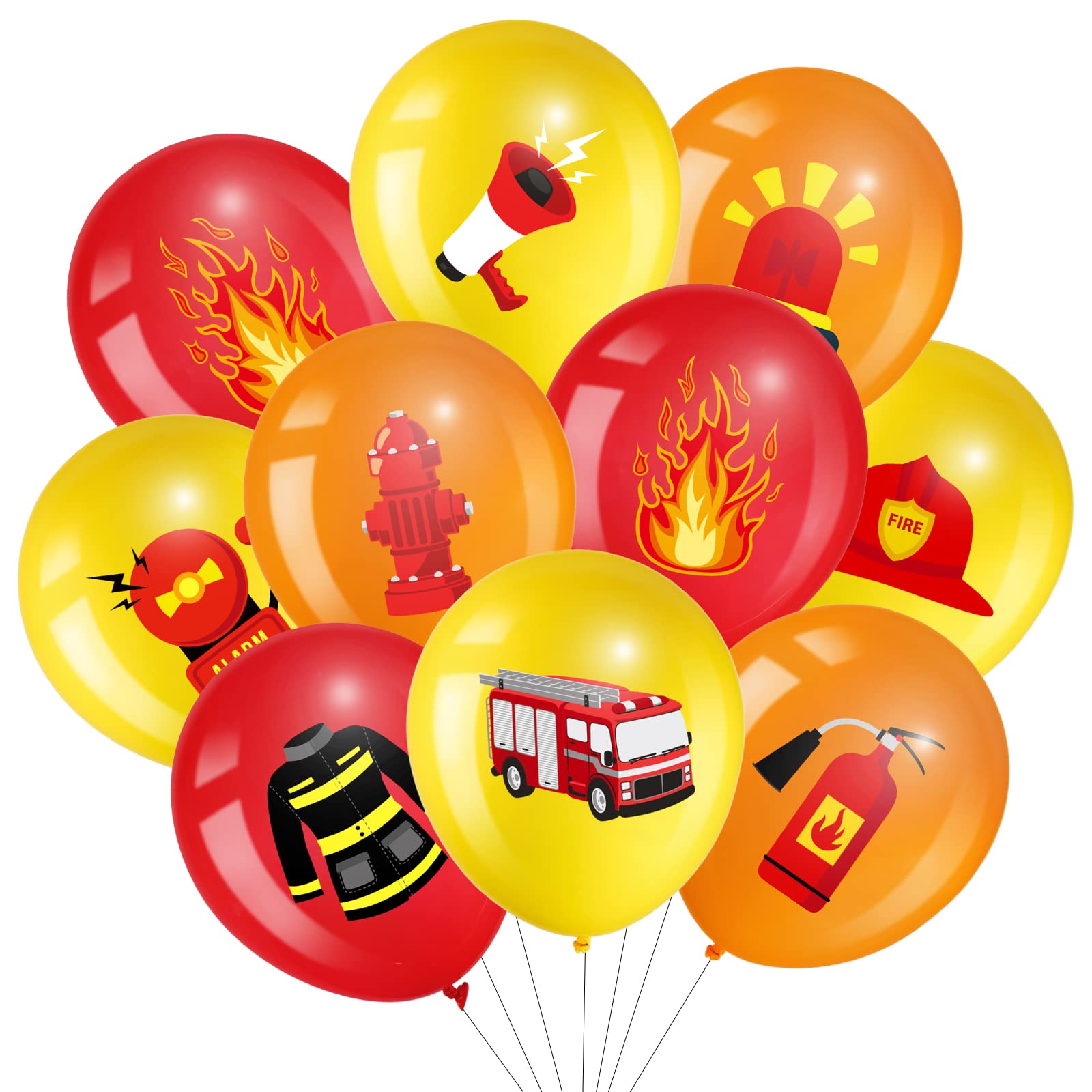 45 Latex Fire Truck Balloons Fire Truck Birthday Balloons Decoration ...