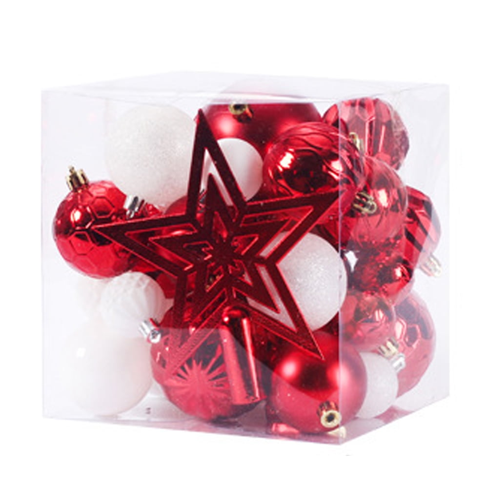 45PCS Christmas Balls Tree Ornament Set，Assorted Christmas Tree Ball ...
