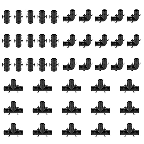 45-Pack EFIELD 3/4" Poly (PPSU) Barb Crimp Pex Fitting Combo With Position Tab, Tees, Elbows ...