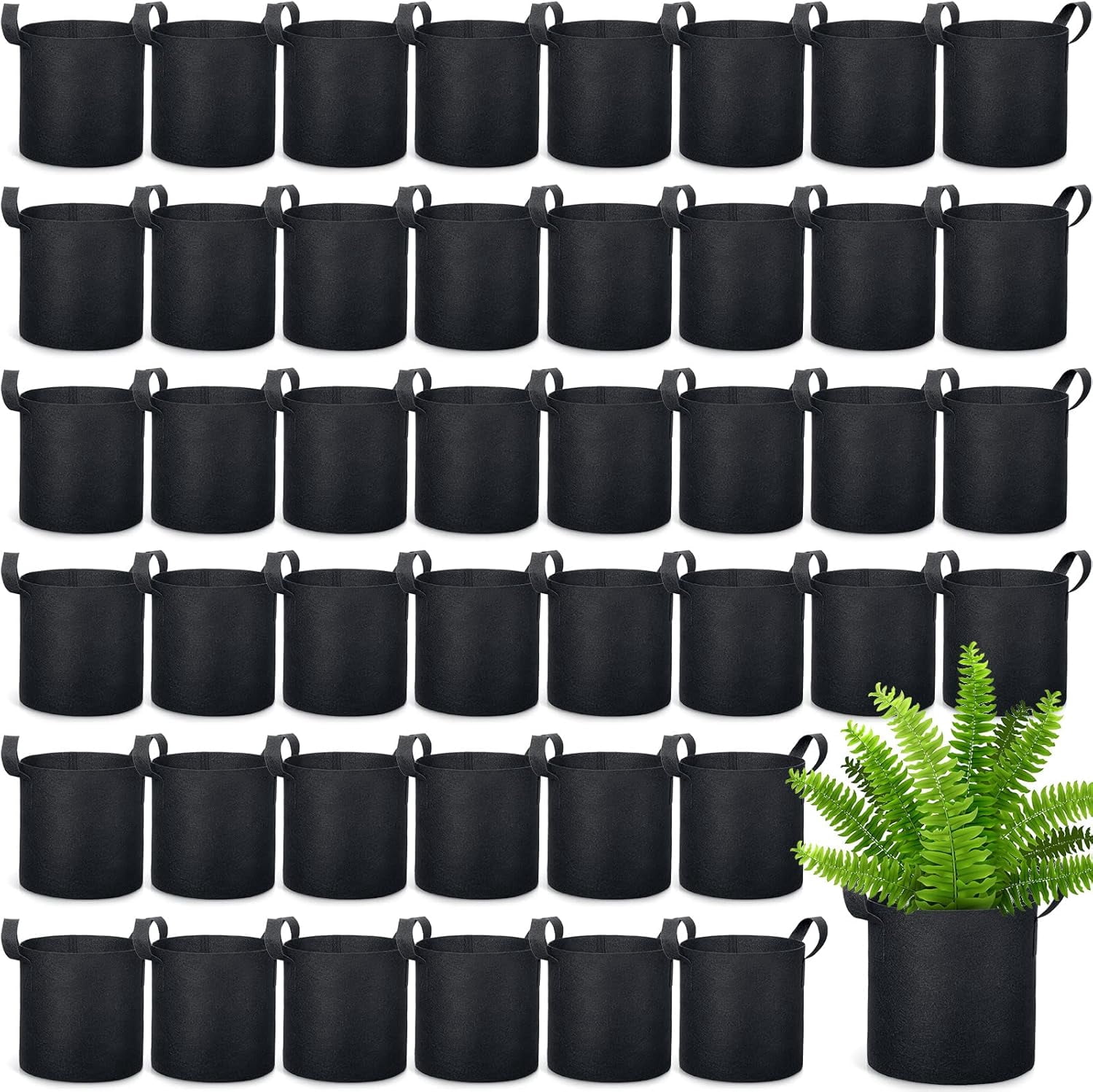 45 Pack Grow Bags Aeration Fabric Planter Pots Nonwoven Grow Bags with ...
