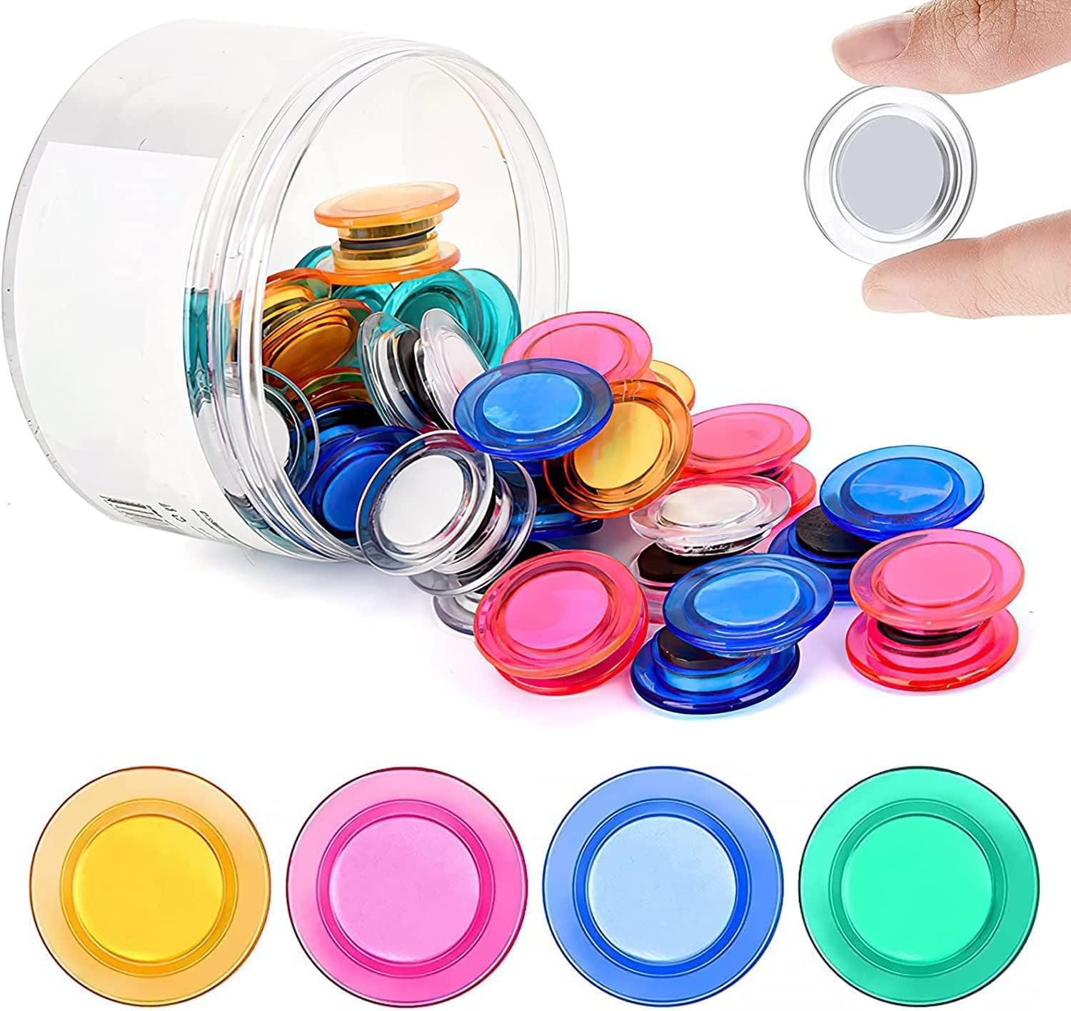 45 Pack Round Fridge Magnets, Small Strong Magnets for Whiteboard ...