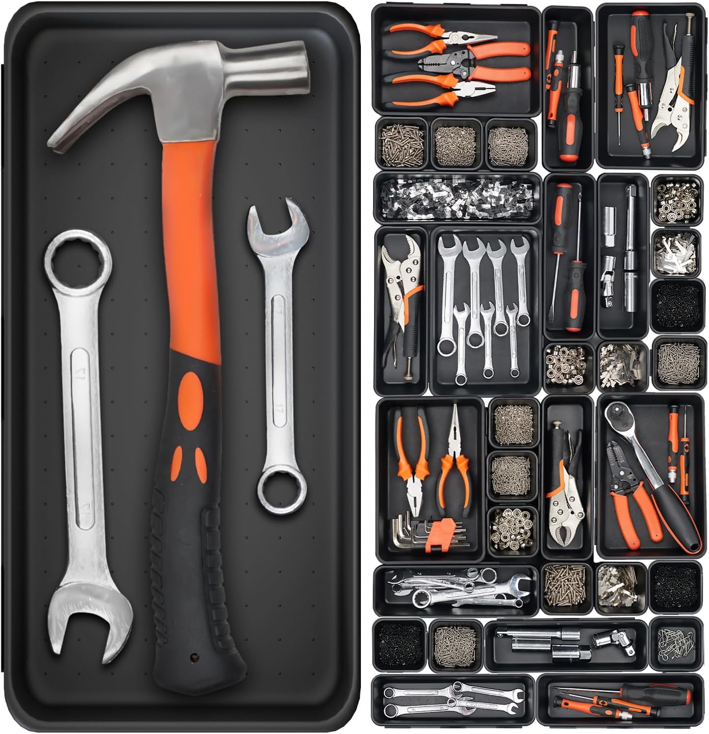 45 Pack Tool Box Organizer Tray Divider, Toolbox Desk Drawer Organizer ...