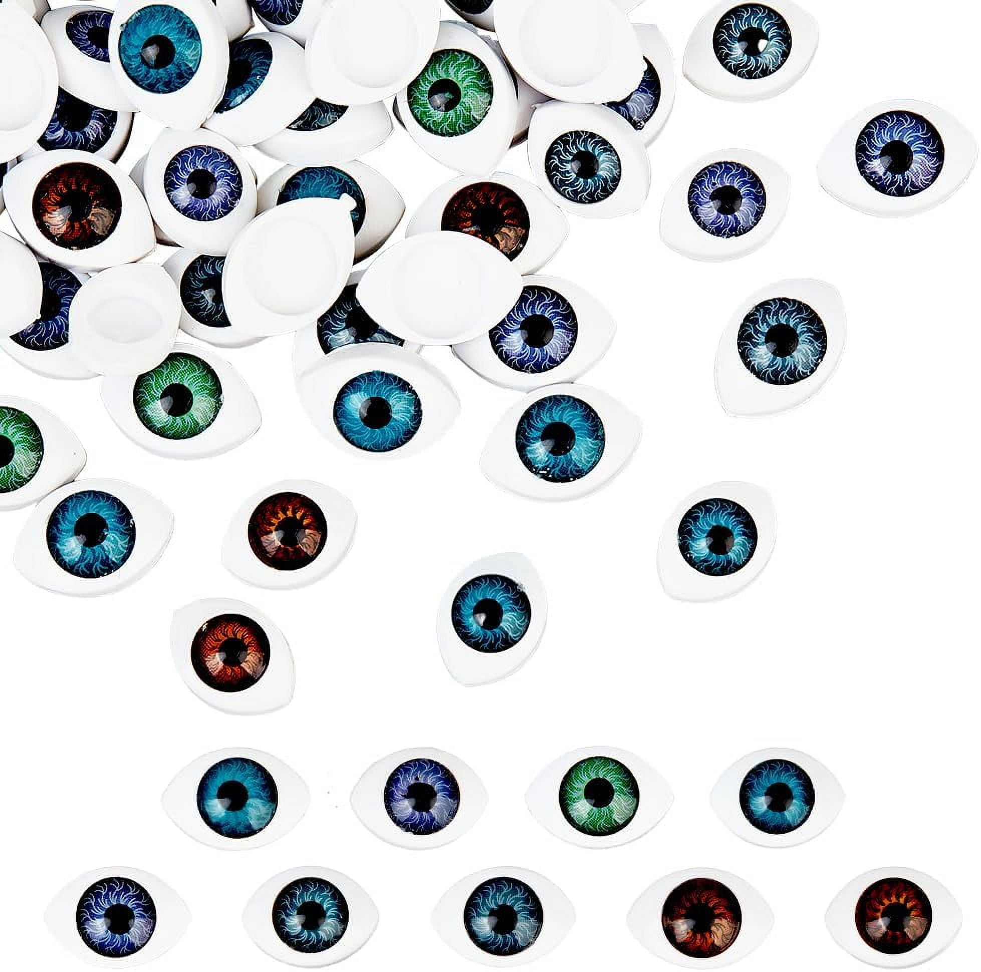 45 Pairs 14mm Realistic Acrylic Eyes 9 Colors Oval Eyeballs Bear Eyes ...