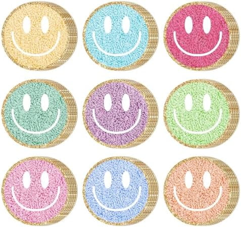 45 Pcs Boho Smile Face Cutouts Groovy Happy Face Cut-Outs Colored ...