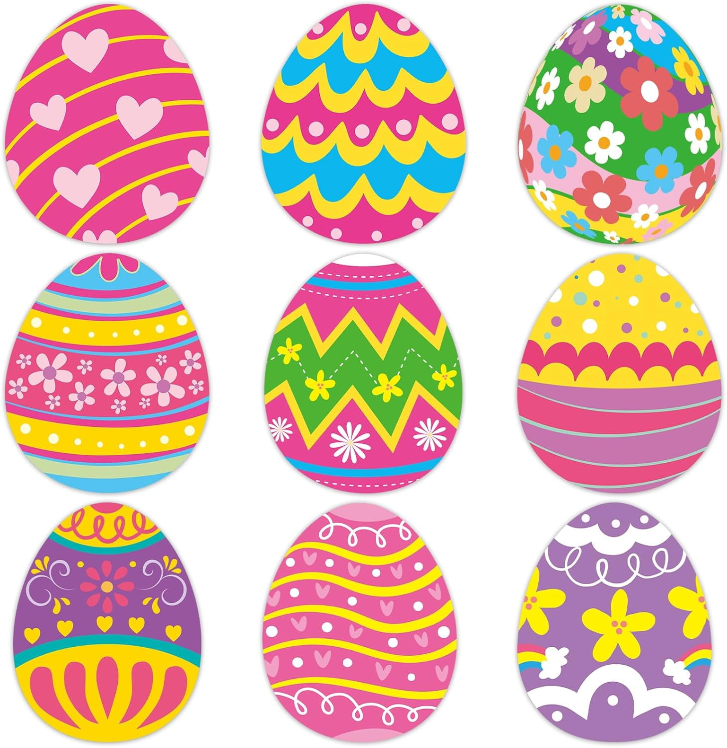45 Pcs Easter Egg Cutouts for Classroom Bulletin Board Spring School ...