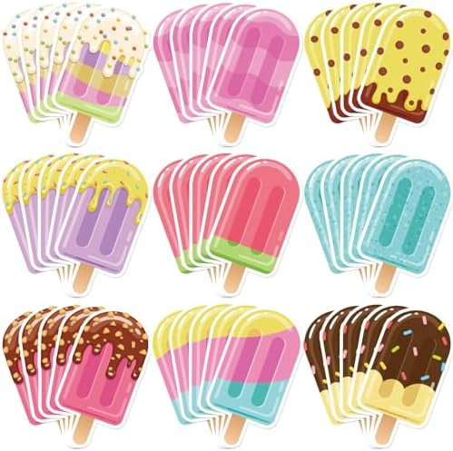 45 Pcs Ice Pop Party Decoration Summer Ice Cream Cutouts Colorful ...
