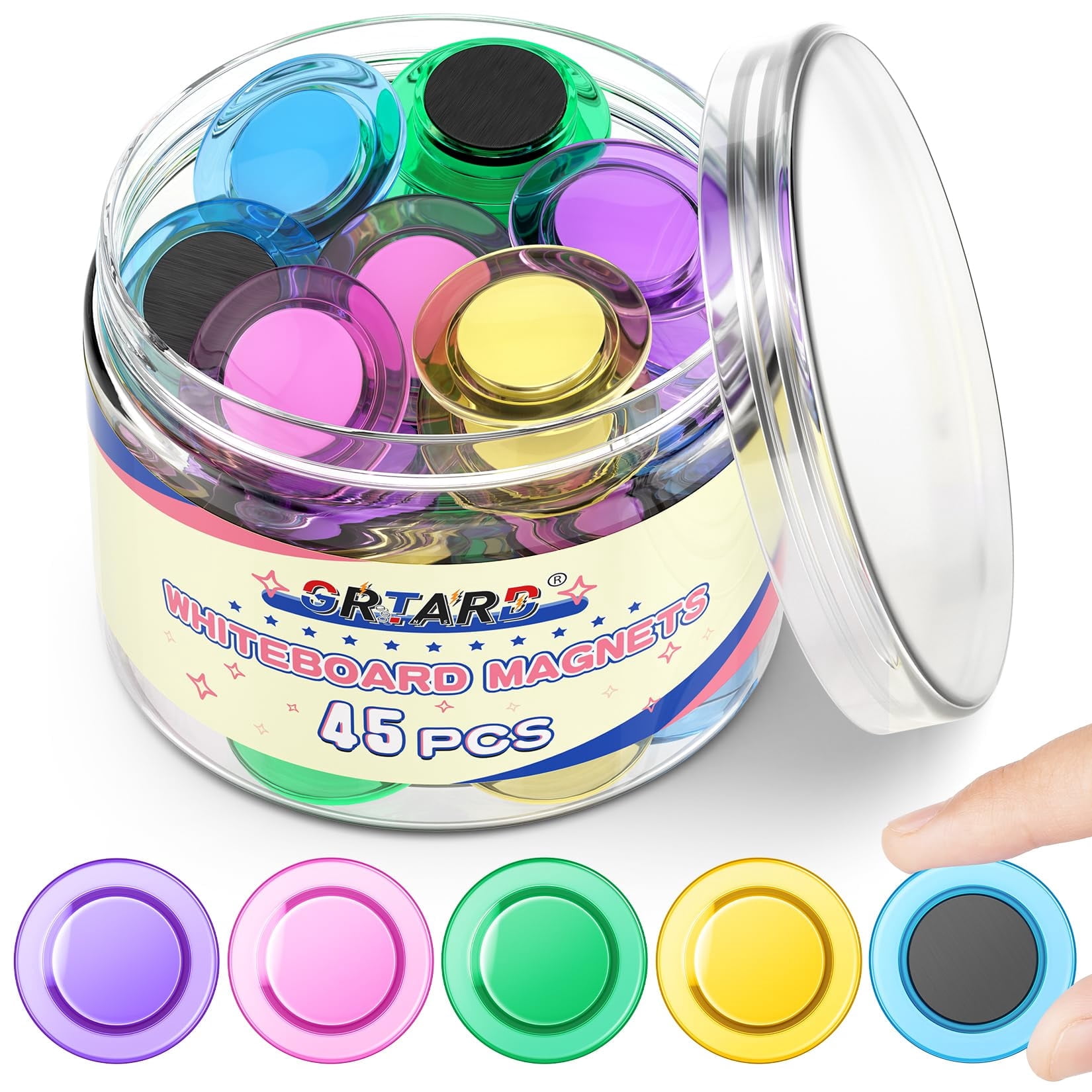 45 Pcs Magnets for Whiteboard, Round Refrigerator Magnets Fridge ...