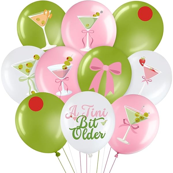 45 Pcs Martini Latex Balloons a Tini Bit Older Birthday Balloons Olive ...
