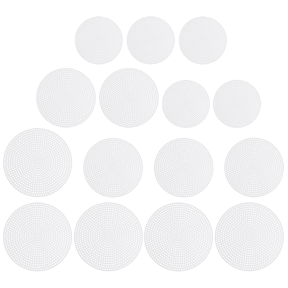 45 Pcs Round Plastic Mesh Cross Stitch Bookbaga Woven Portable Children ...