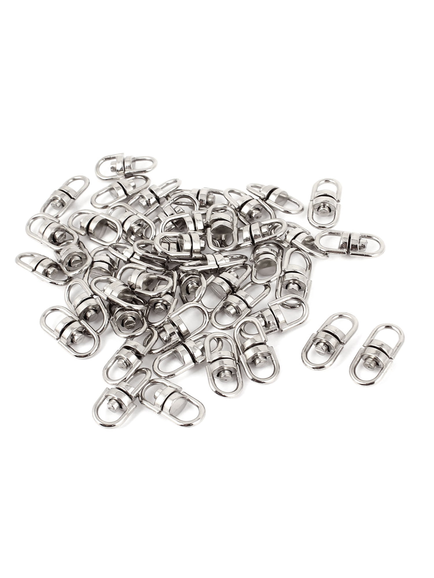 45 Pcs Silver Tone Metal Double Ended Swivel Key Ring Clasp Clip ...