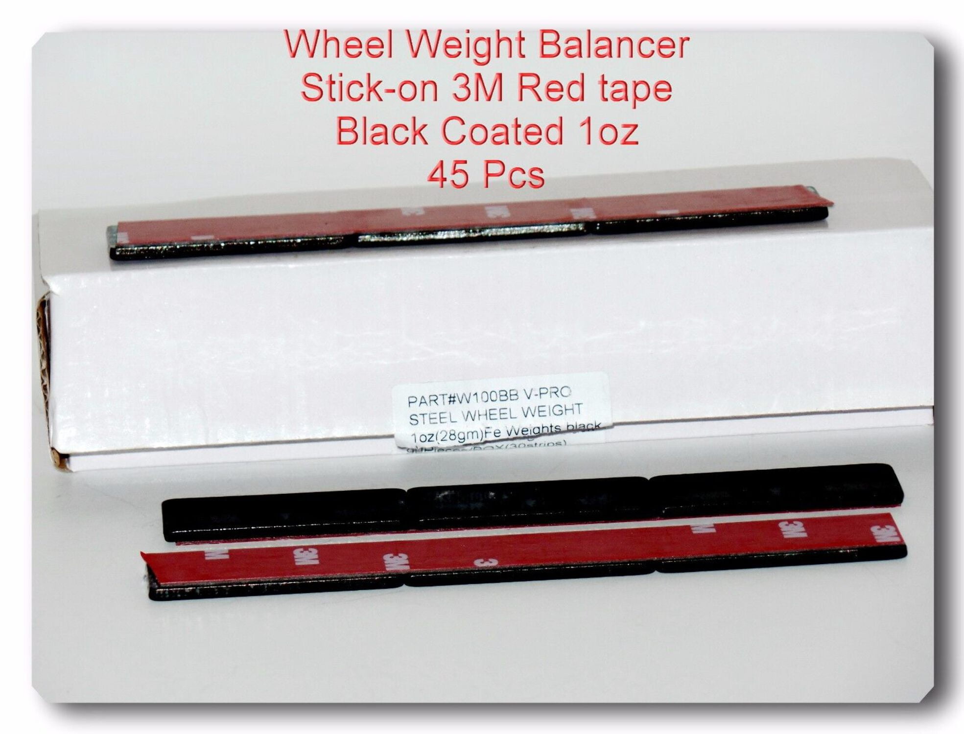 45 Pcs Stick on Self Adhesive Wheel Weight Balance 1oz Black Coated Red ...