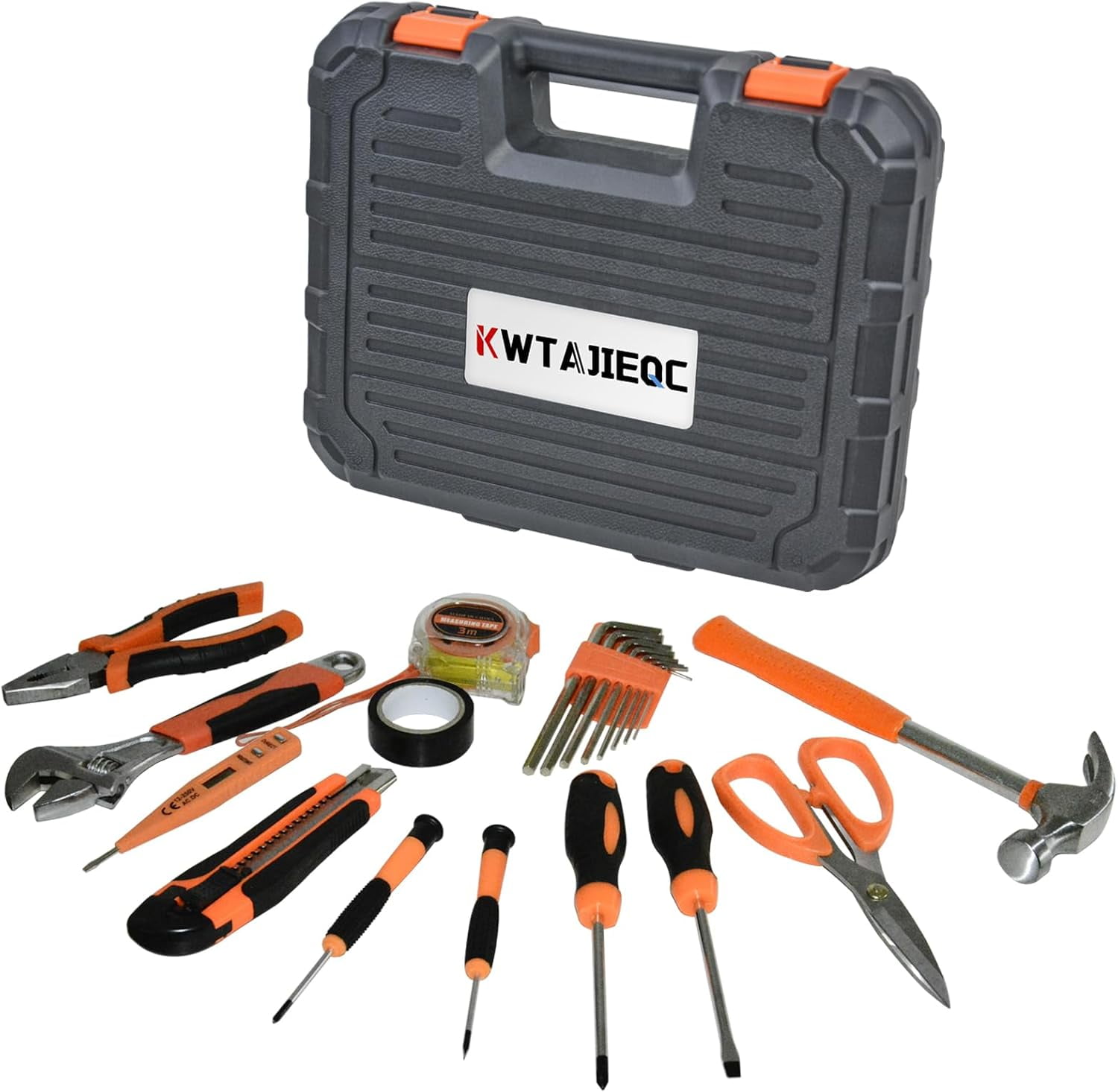 45 Piece Tool Kit Basic Home Repair Tool Set,General Household Tool Kit with Plastic Tool box ...