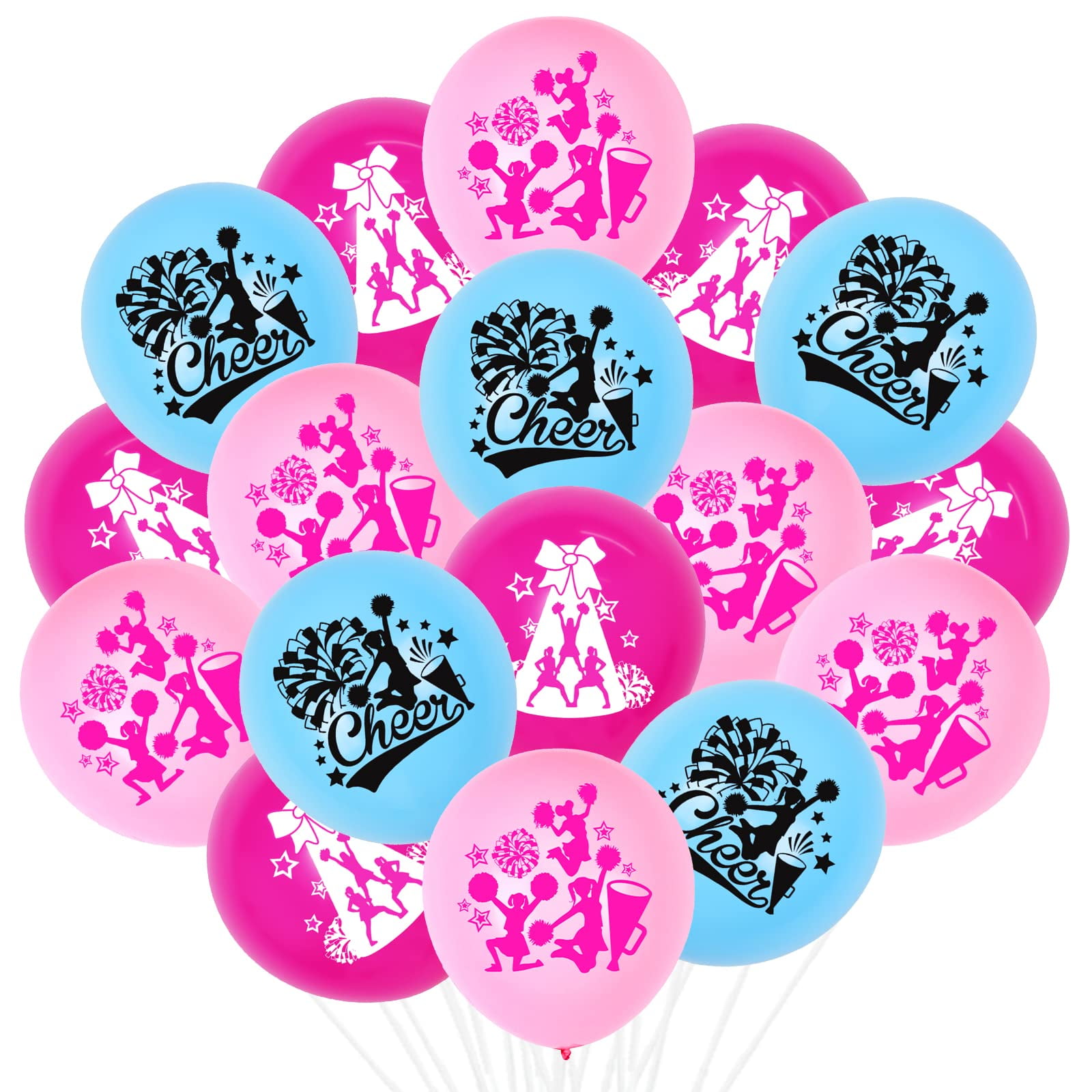 45 Pieces 12 Inches Cheerleader Party Latex Balloons Hot Pink Blue ...