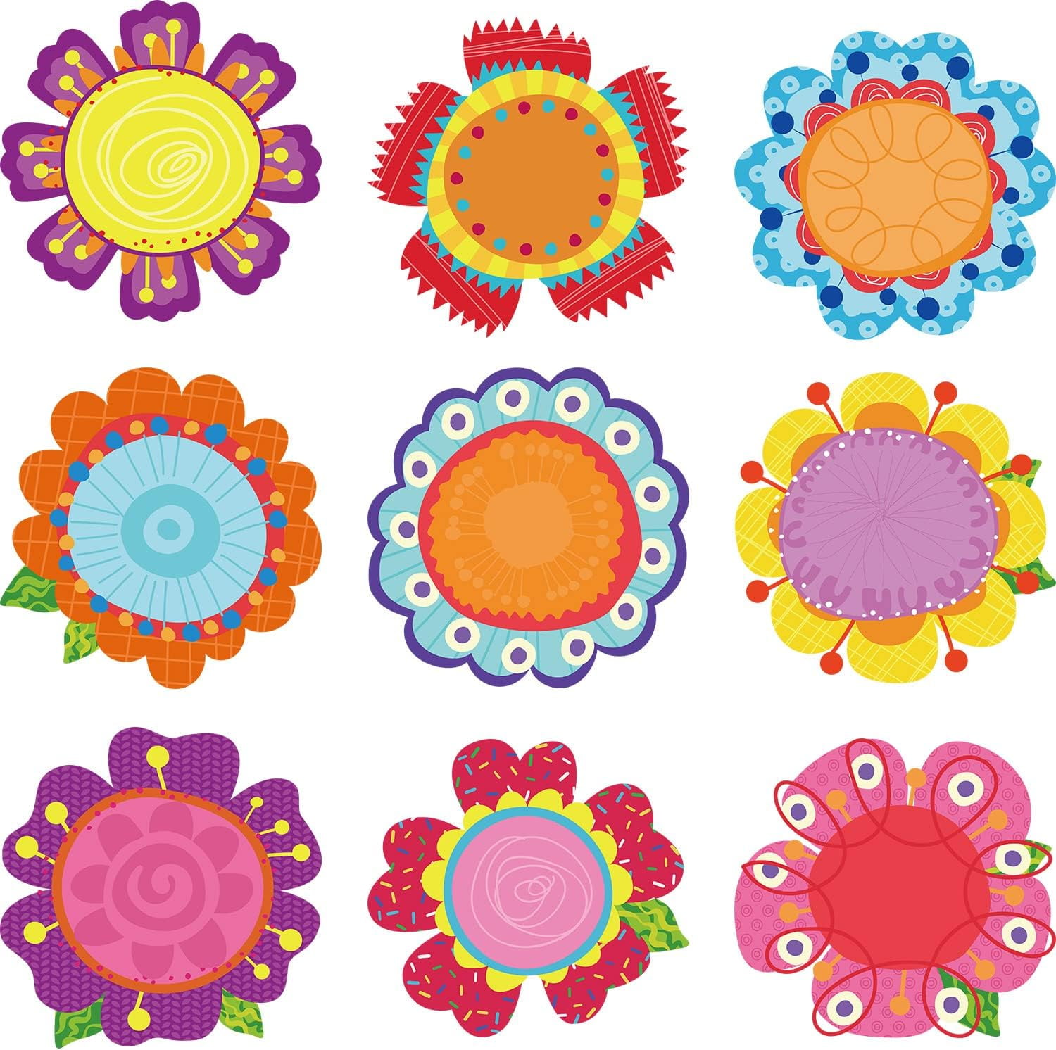 45 Pieces Flowers Cut-Outs Springtime Classroom Blooms Decoration ...