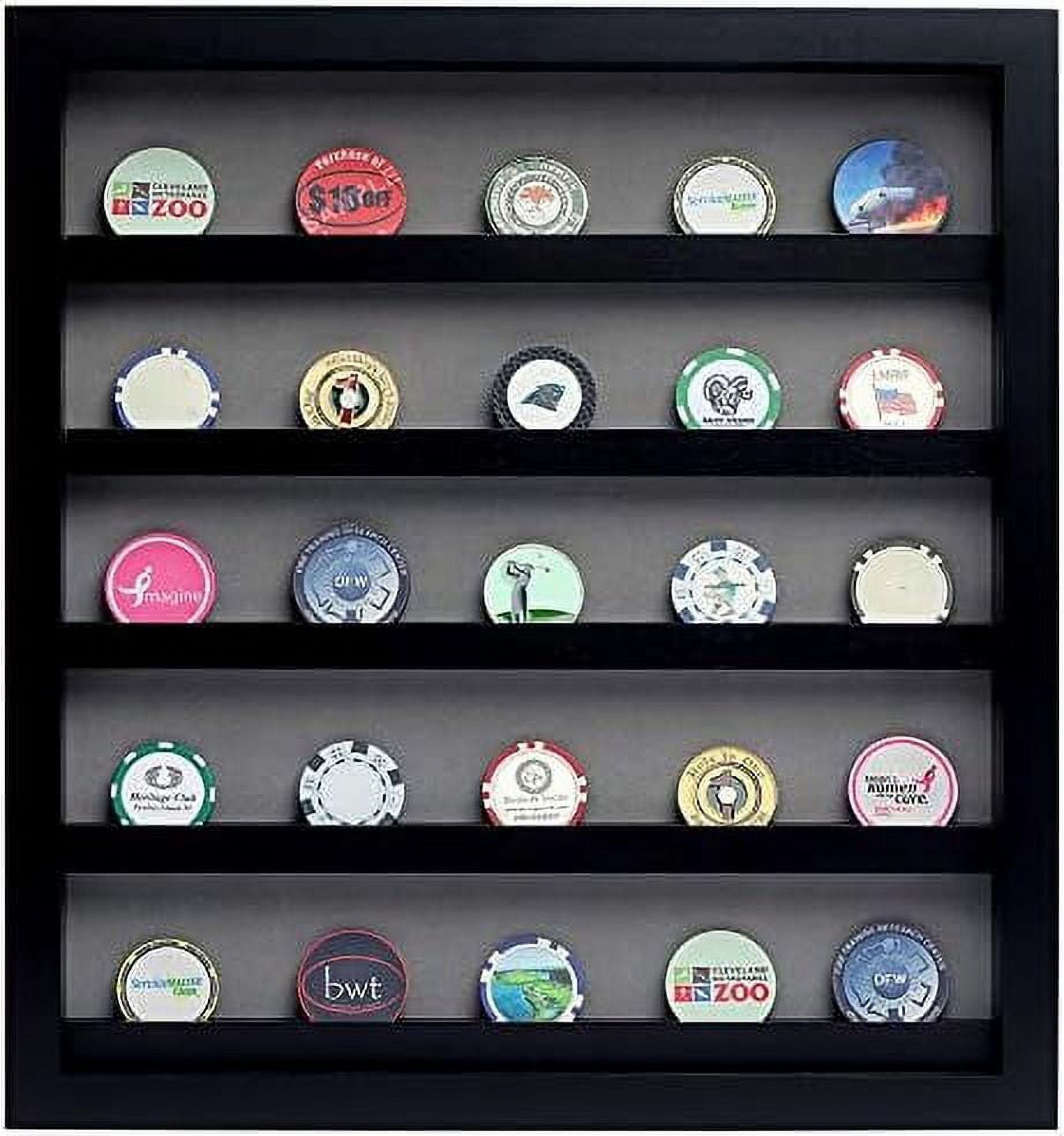 45 Poker Chip Display Cabinet with Acrylic Cover (Black) - Walmart.com