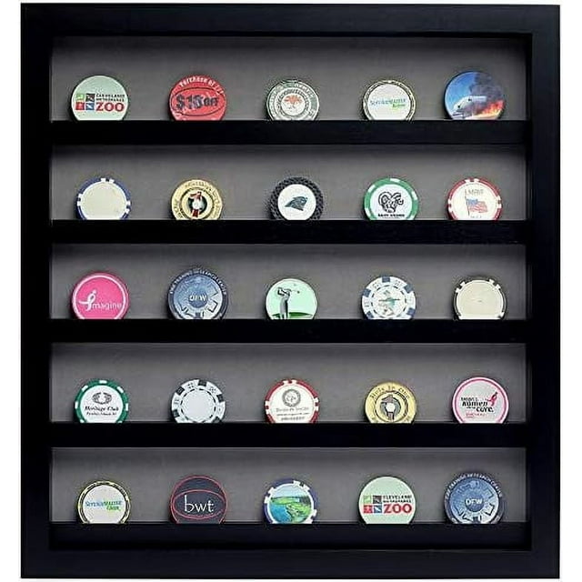 45 Poker Chip Display Cabinet with Acrylic Cover (Black) - Walmart.com