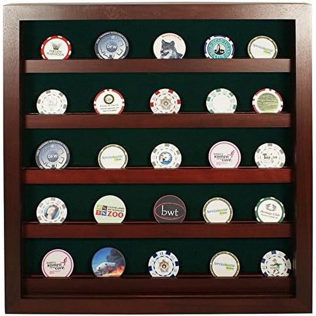 45 Poker Chip Display Cabinet with Acrylic Cover (Cherry) - Walmart.com