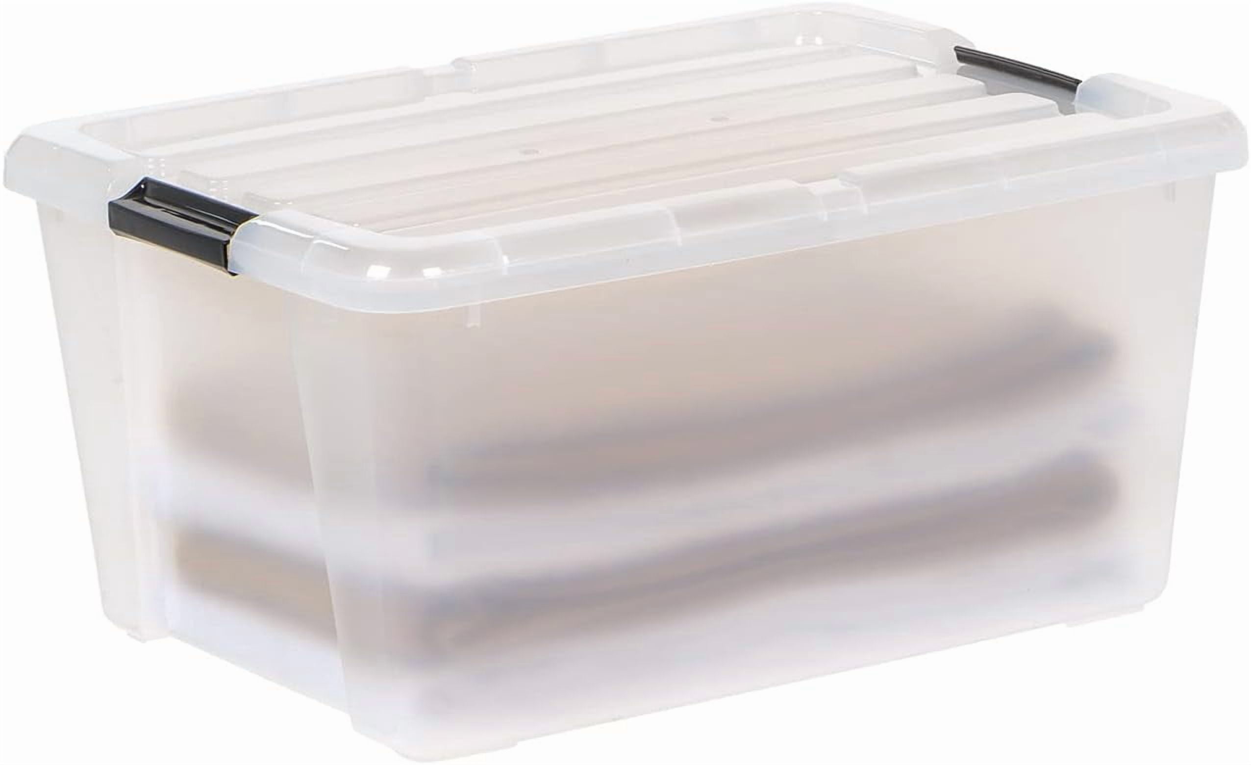 45 Quart Plastic Storage Container Bin with Latching Lid, Clear, 4 Pack ...