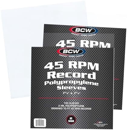 45 RPM Record Sleeves - 200 Count | Fits Standard 7 Inch Single 45s ...