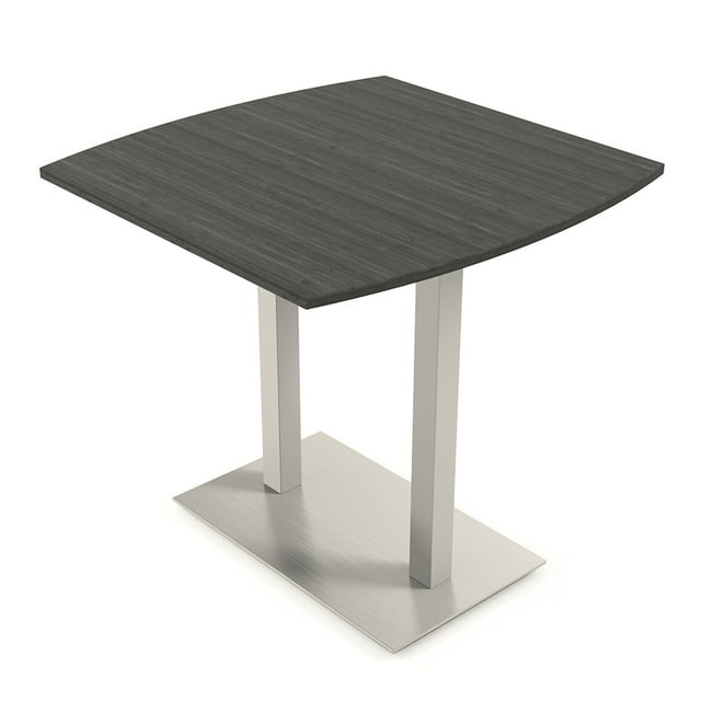 45" Small Arc Rectangle Bistro Height Table Square Metal Base Bar Table ...