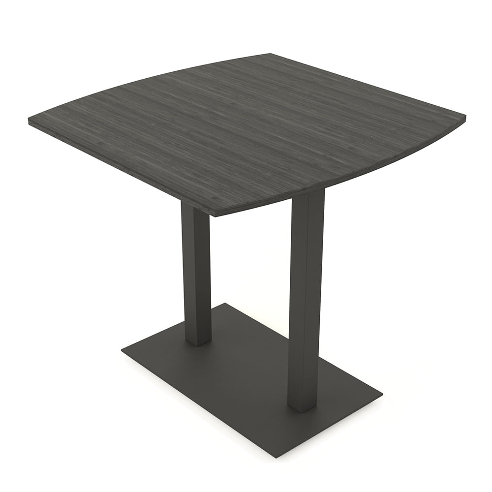 45" Small Arc Rectangle Bistro Height Table Square Metal Base Bar Table ...