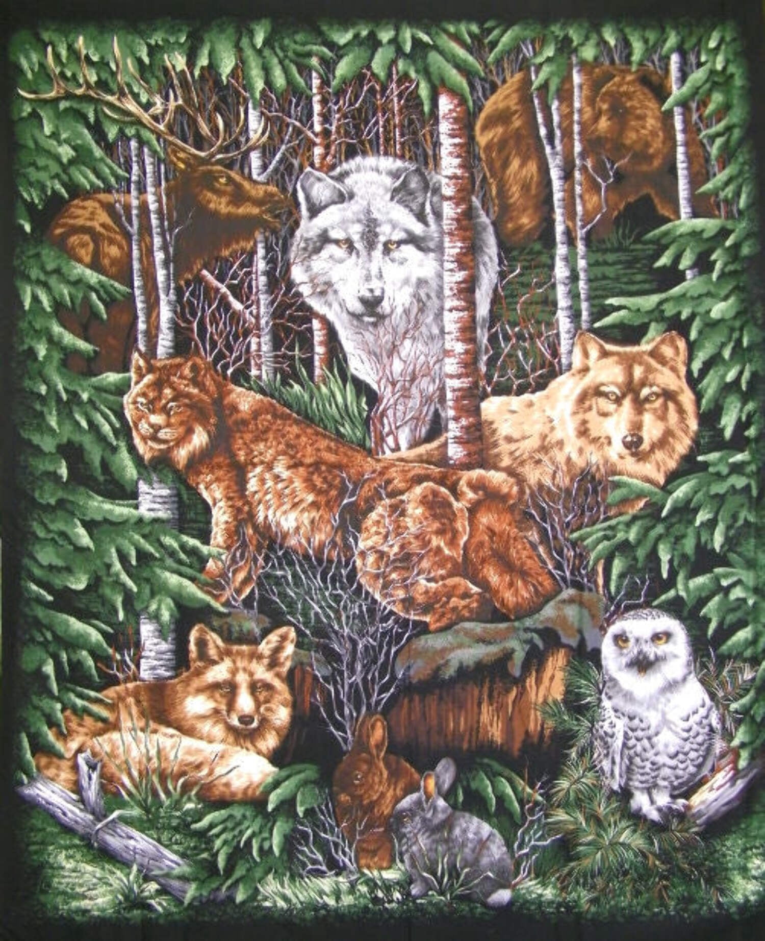 45" Wood Haven Cotton Panel Fabric - Walmart.com