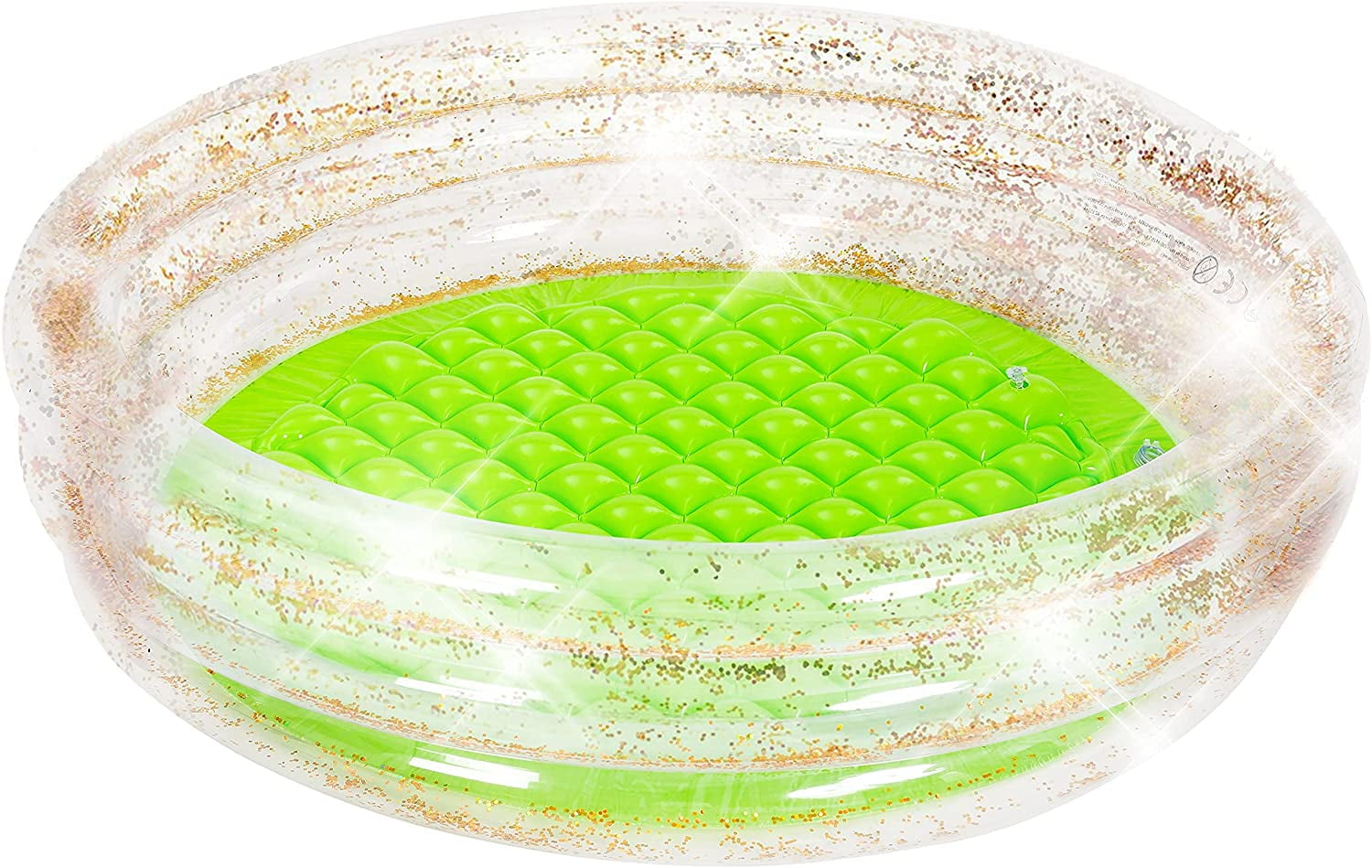 "JoyX 45"" X 10"" Inflatable Kiddie Pool, Transparent Glitter, Summer ...