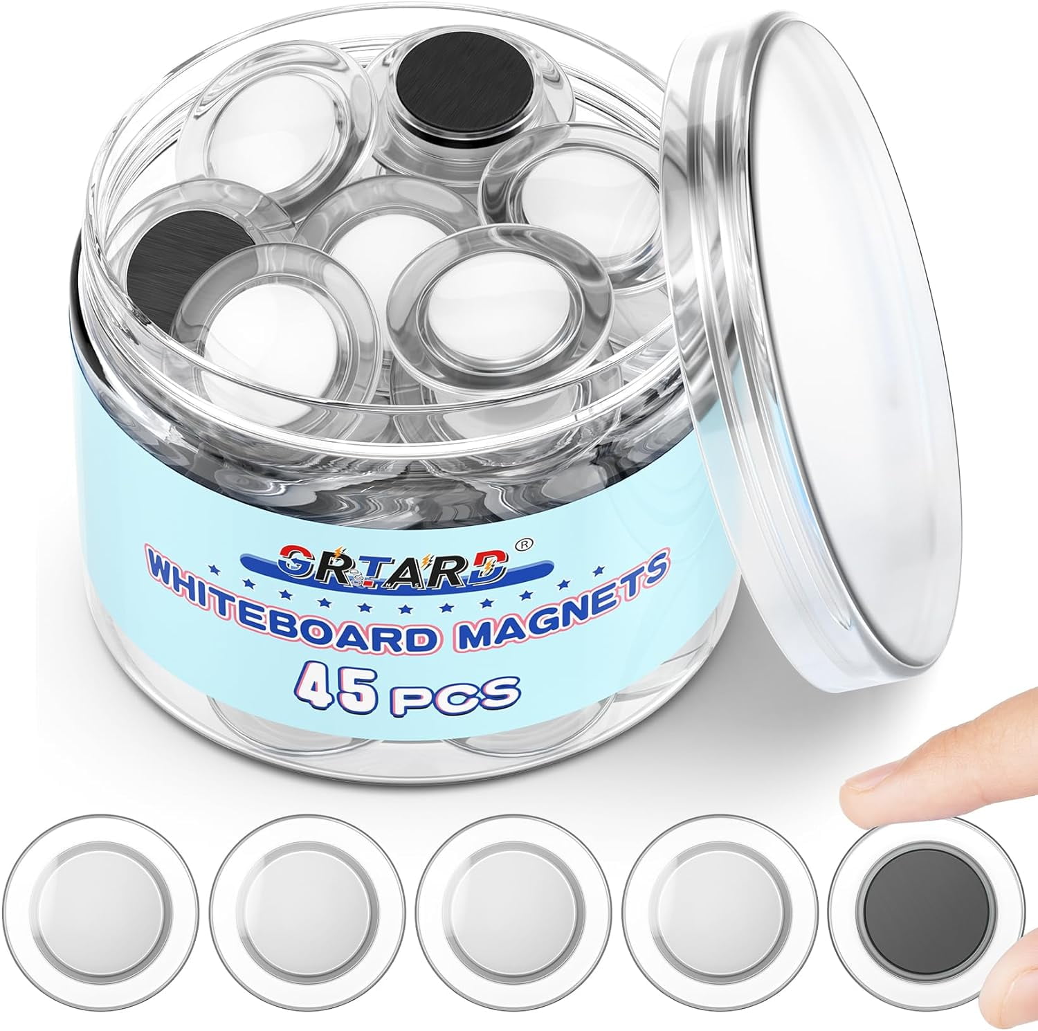 45 circular whiteboard magnets, refrigerator magnets, circular ...