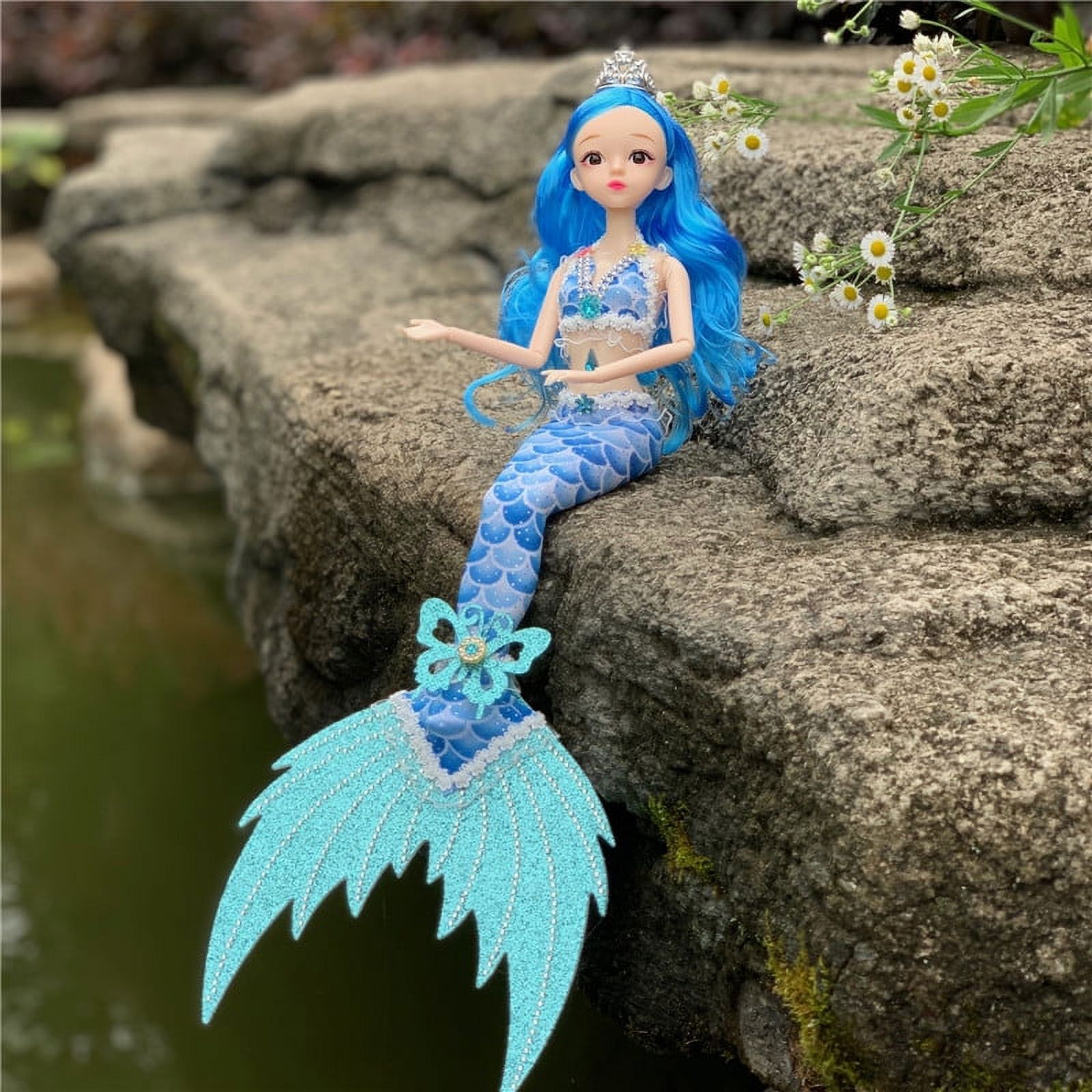 45 cm Mermaid Doll 1/6 Bjd Doll Set 11 joints movable Fashion 3D Eyes ...