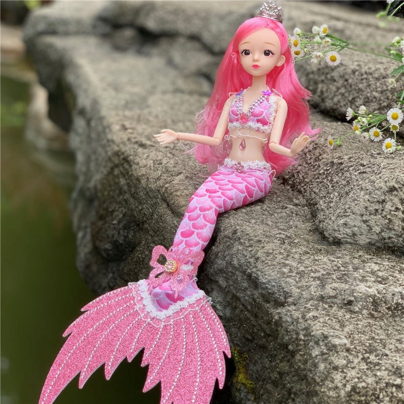 45 cm Mermaid Doll 1/6 Bjd Doll Set 11 joints movable Fashion 3D Eyes ...