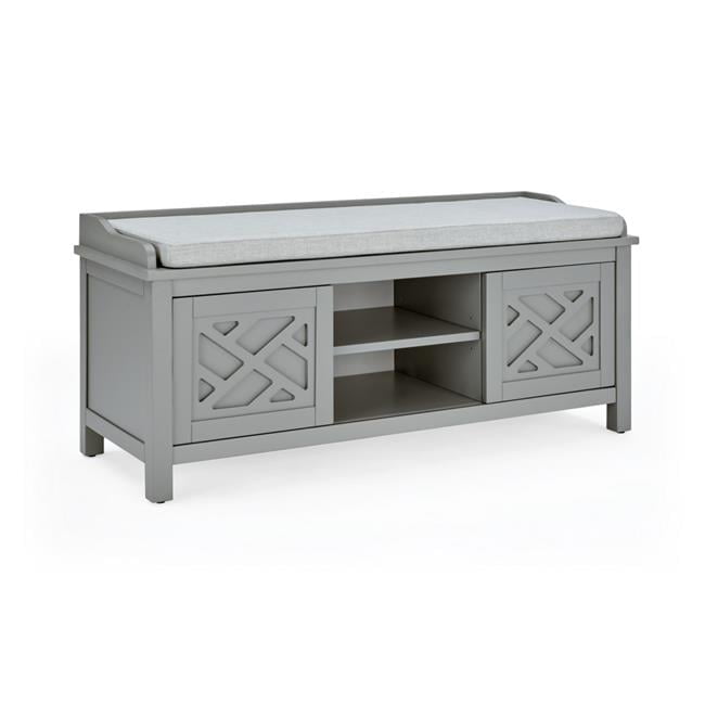 45 in. Coventry Wood Storage Bench with Cushion, Gray - Walmart.com