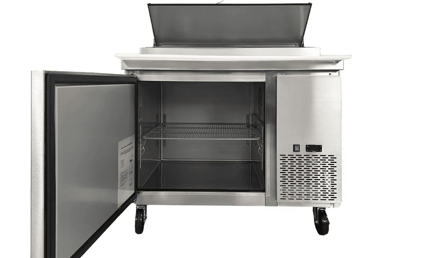 45 in. Refrigerated Pizza Prep Table Cooler with 9.9 Cu. Ft. Commercial ...