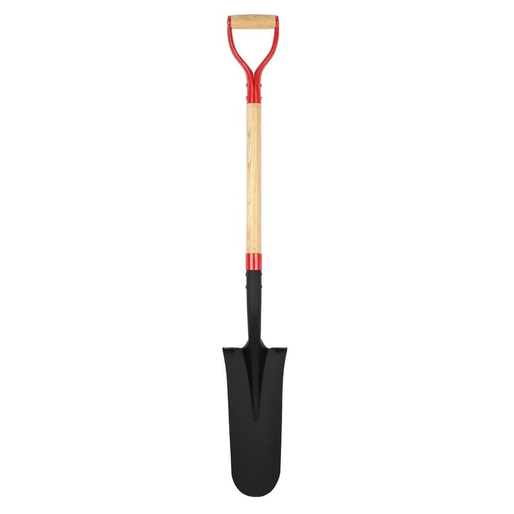 45 in. Solid Wood Handle High Carbon Steel Shovel Heavy Duty with D ...