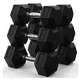 45 lb Dumbbell Set, Rubber Hex Dumbbell - Home Gym Weights for Men ...