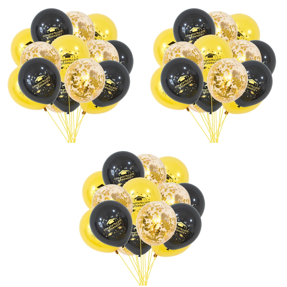 45 pcs Creative Graduation Latex Balloons Set Foil Balloon Cogratulate ...