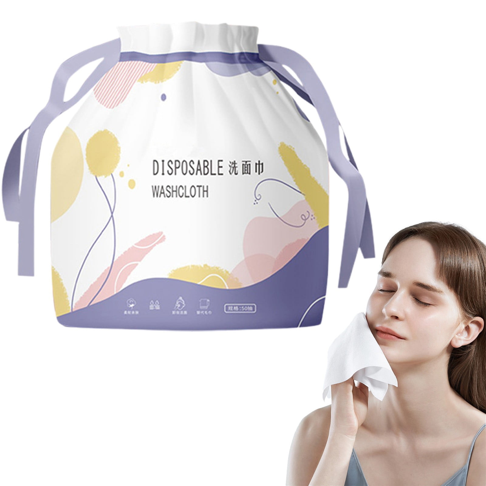 45 pieces of thickened face towels, 160g|Purple|Disposable Towels Made Of Plant Fibre: Ideal For ...