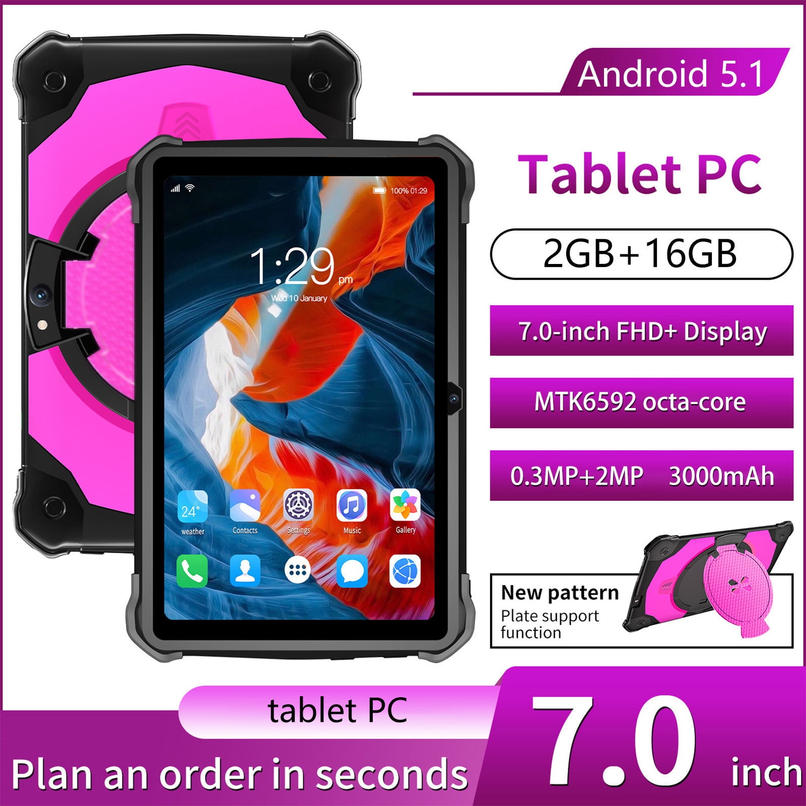 Dqueduo HD 7 Inch Android Tablet with WiFi, Bluetooth, Voice Call, GPS ...