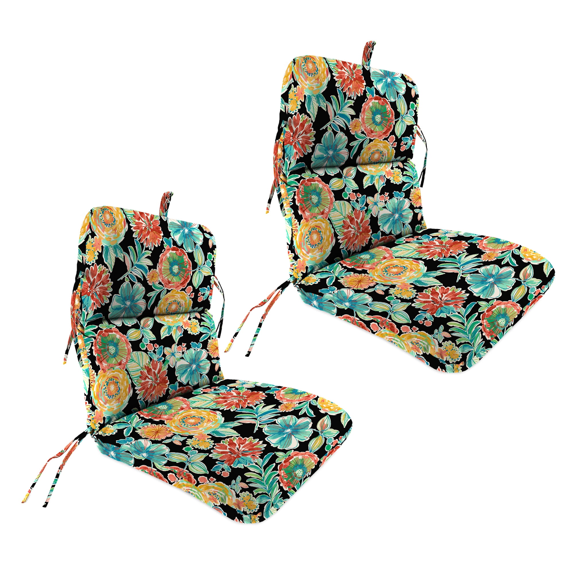 45" x 22" Rectangular Outdoor Chair Cushion with Ties and Hanger Loop ...