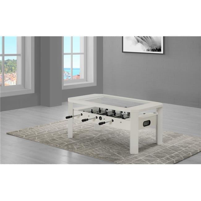 Cooper White Foosball Table, 45 x 28 x 20 in, Wood Veneers & Glass ...