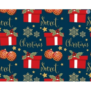 45 x 36 Christmas Dancing Santas on Green by the yard 100% Cotton ...