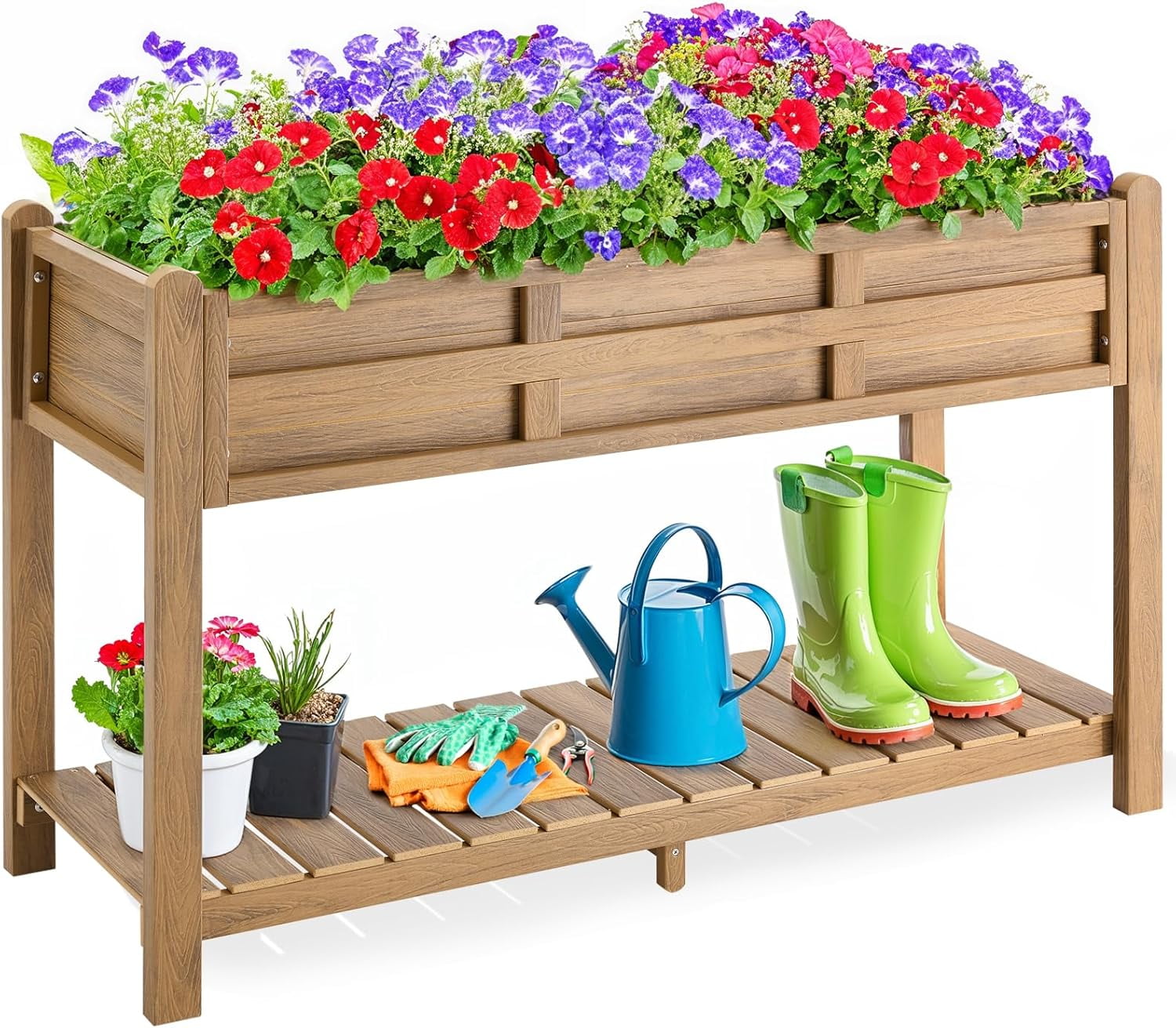 45"x18"x29" HDPS Raised Garden Bed, Outdoor Elevated Planter Box with ...