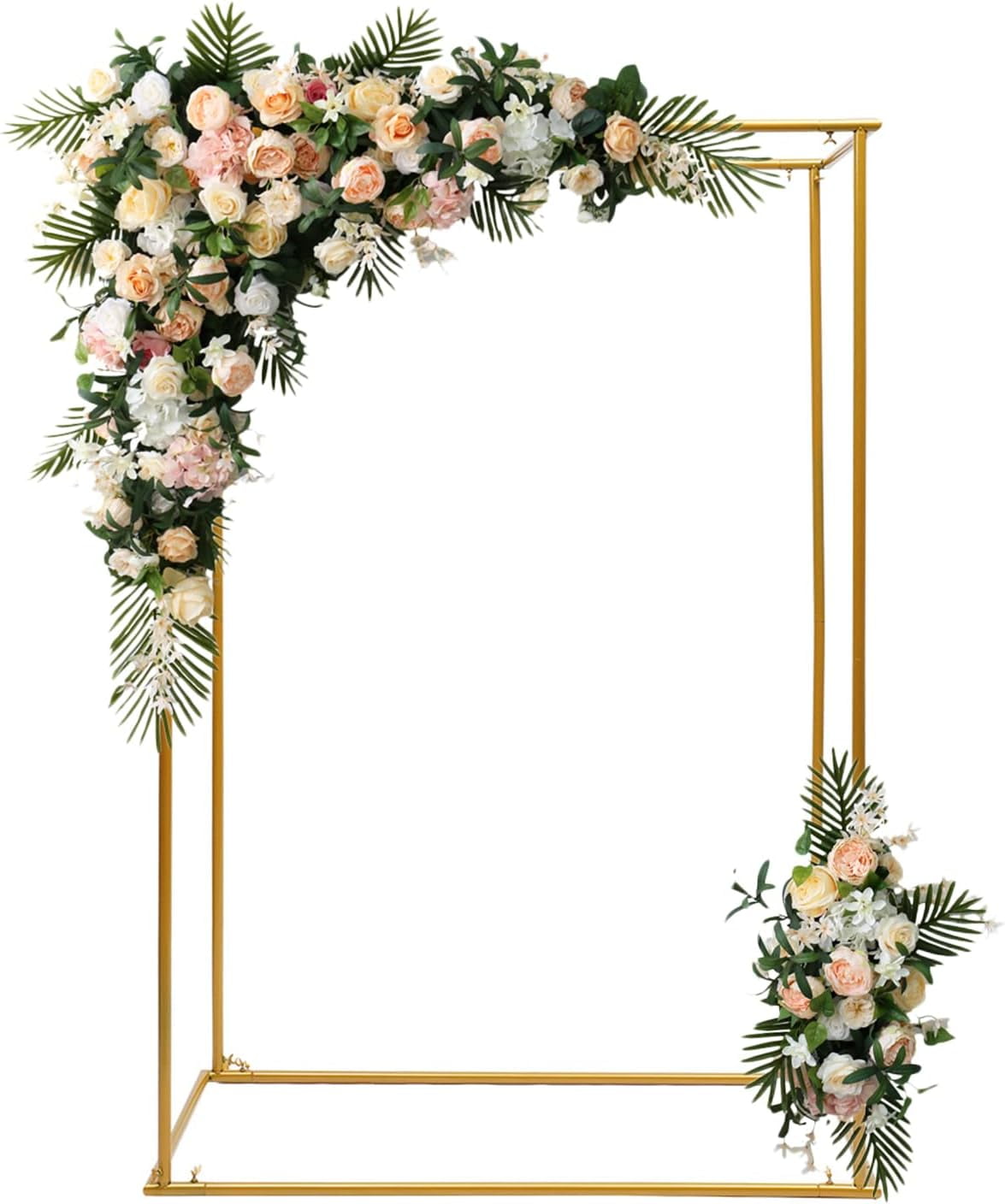 45"x24"x70" Large Square Arch Stand Free Standing Gold Metal Wedding Arches Ceremony Event ...