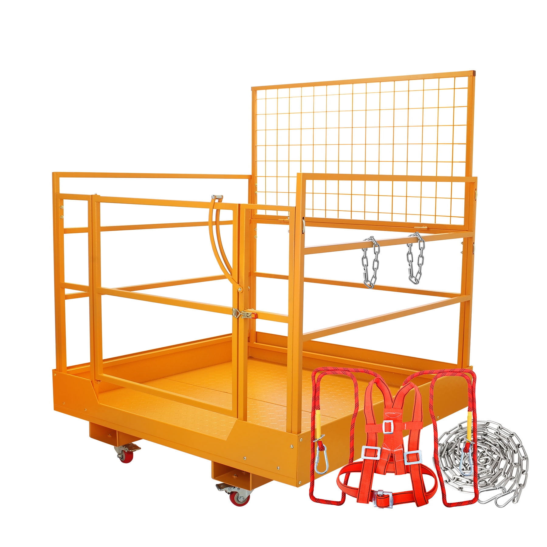 45"x43" Forklift Safety Cage with 4 Wheels Work Platform 1400LBS ...